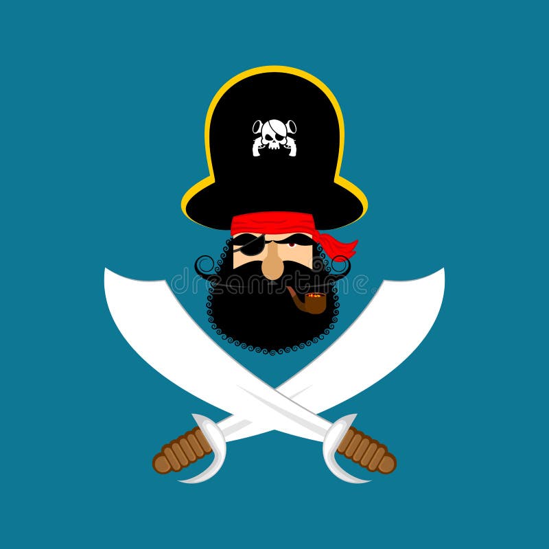Head of a Buccaneer Swashbuckler Pirate Privateer or Corsair Mascot ...