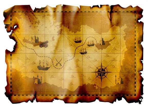 Pirate map stock illustration. Illustration of discovery - 9668546