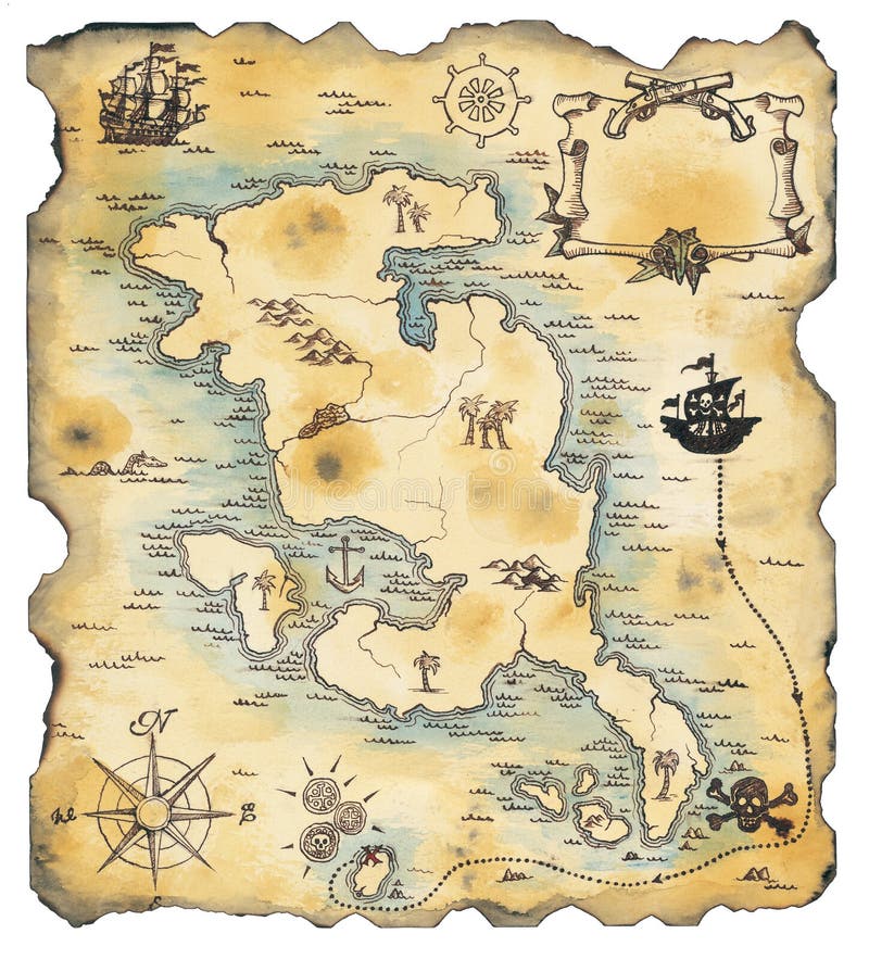 Pirate Map stock illustration. Illustration of pirate - 53276003