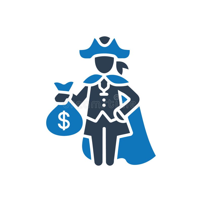 Pirate with Money Icon stock illustration. Illustration of sack - 373775272