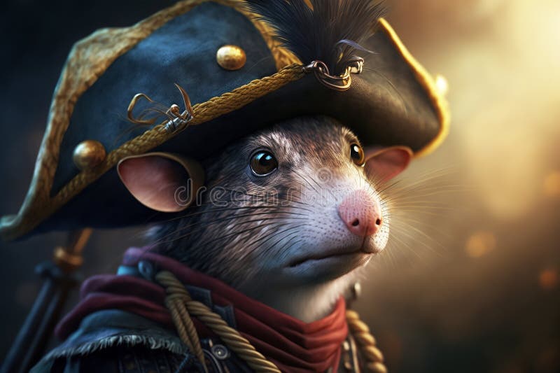 Pirate Mouse. Generative AI. Stock Illustration - Illustration of flag ...