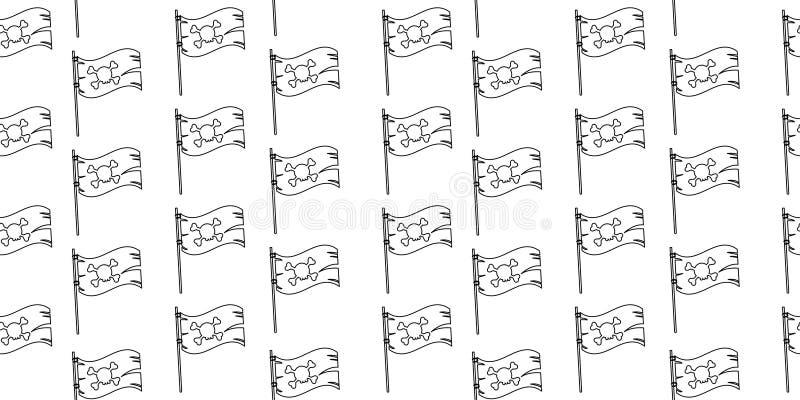 Pirate Outline Flag Seamless Pattern in Flat Design Stock Vector ...