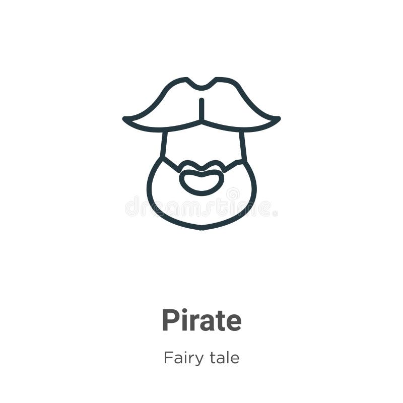Pirate Outline Vector Icon. Thin Line Black Pirate Icon, Flat Vector ...