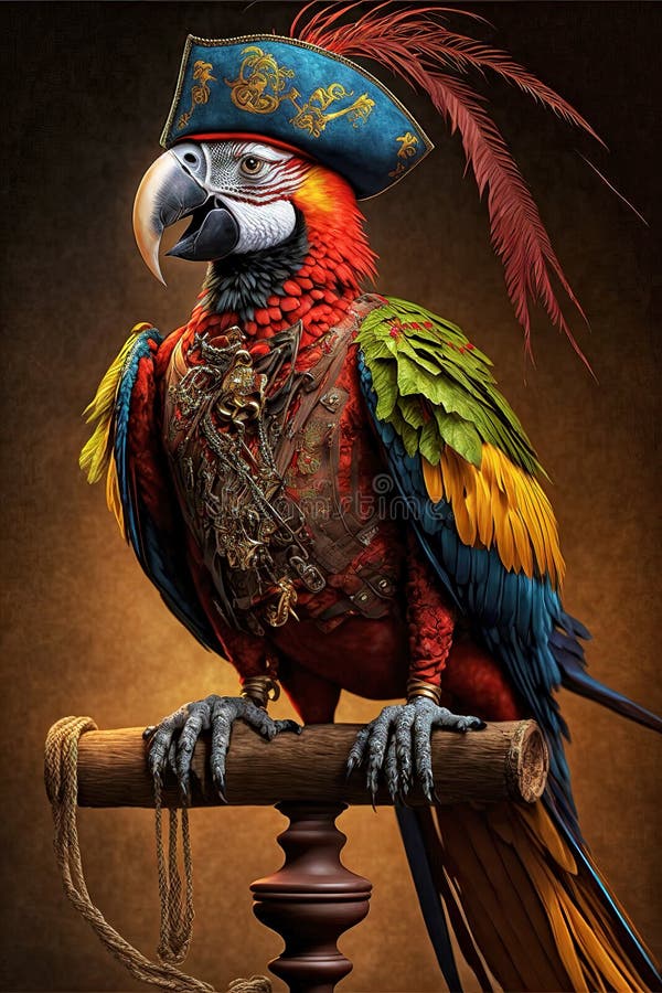 Pirate Parrot - AI Generative Stock Illustration - Illustration of ...