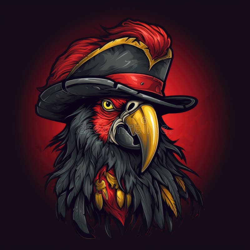 Pirate parrot logo design stock illustration. Illustration of cartoon ...