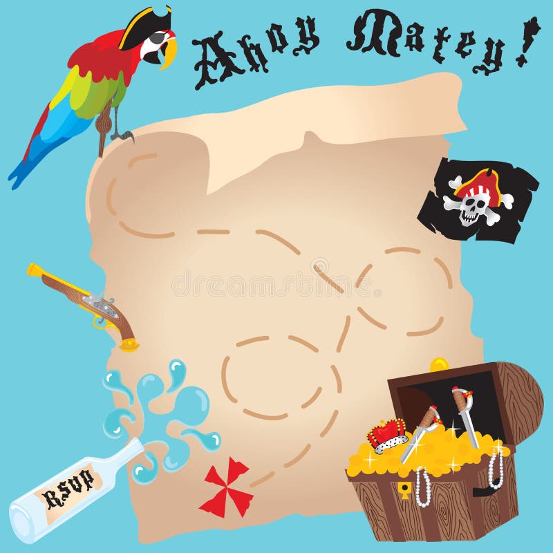 Treasure Map Party Invitation Template Pirate Treasure Map Invitations