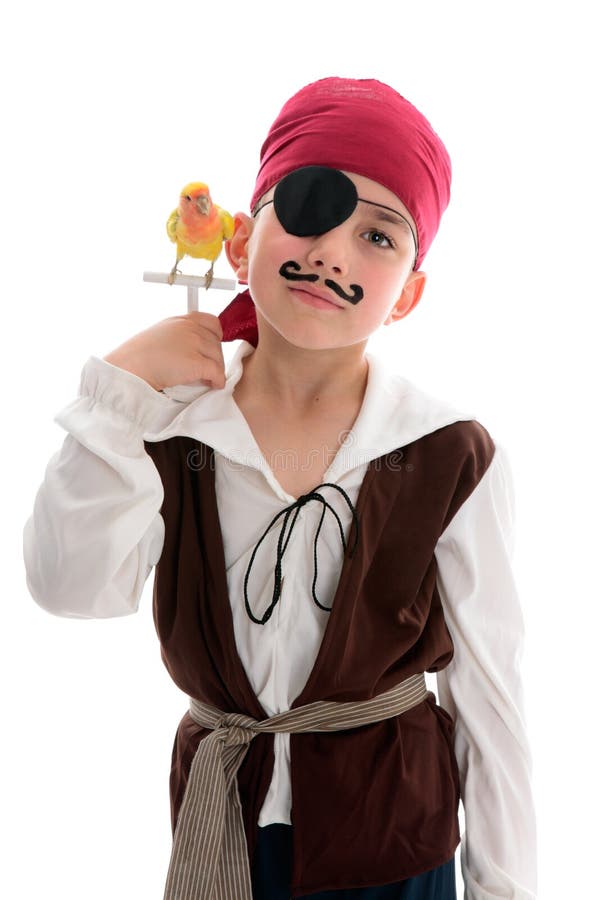 Pirate with pet bird stock photo. Image of ltkidspics - 18761784