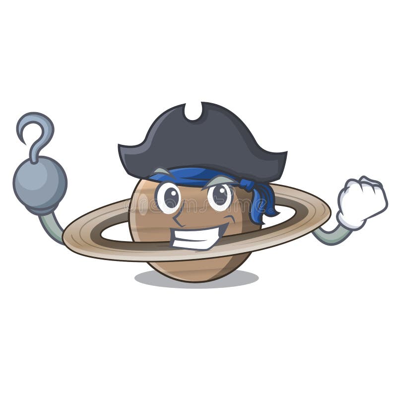 Pirate Pluto Saturn Isolated in with Mascot Stock Vector - Illustration ...