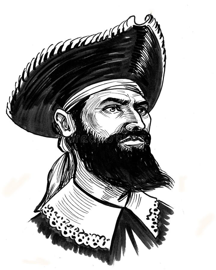Pirate portrait stock illustration. Illustration of male - 117424640