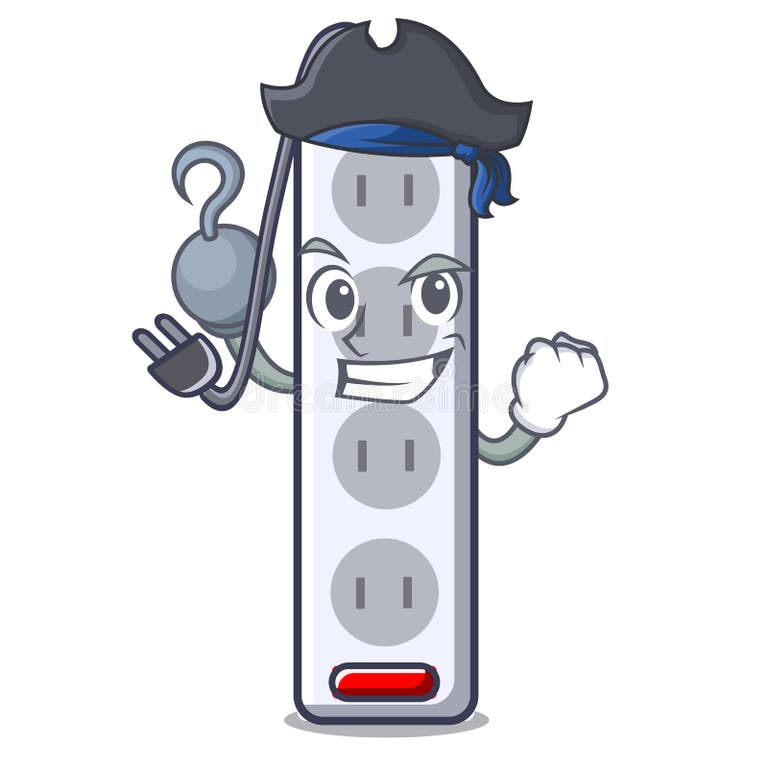 Pirate Power Strip in the Character Shape Stock Vector - Illustration ...