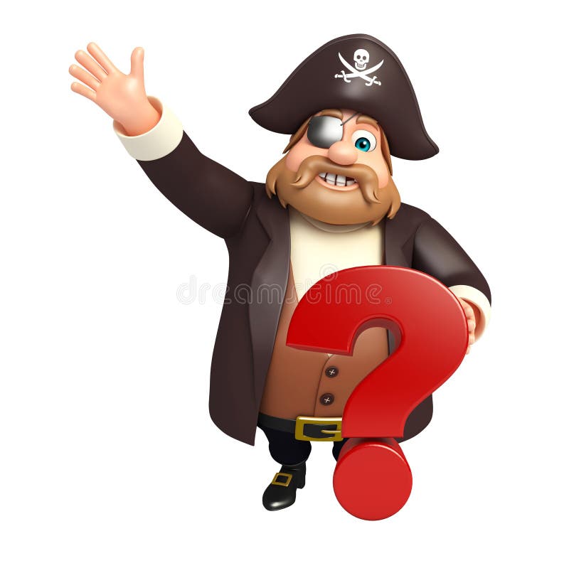 Pirate with Question Mark Sign Stock Illustration - Illustration of ...