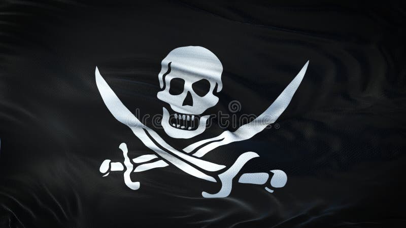 PIRATE Realistic Waving Flag Background Stock Illustration ...