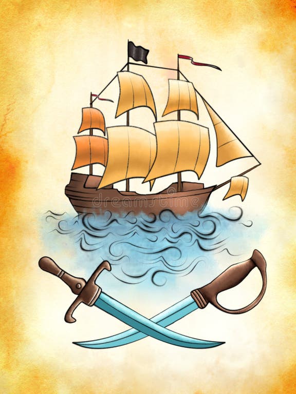 Cartoon Pirate Ship Rope Stock Illustrations – 586 Cartoon Pirate Ship ...
