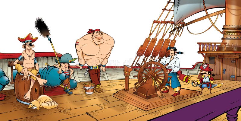 Pirate, Map and Treasure Chest/eps Stock Vector - Illustration of chest ...