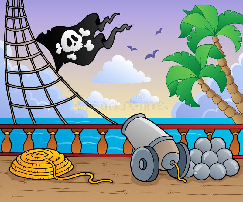 Pirate ship deck theme 1 stock vector. Illustration of vector - 24602921