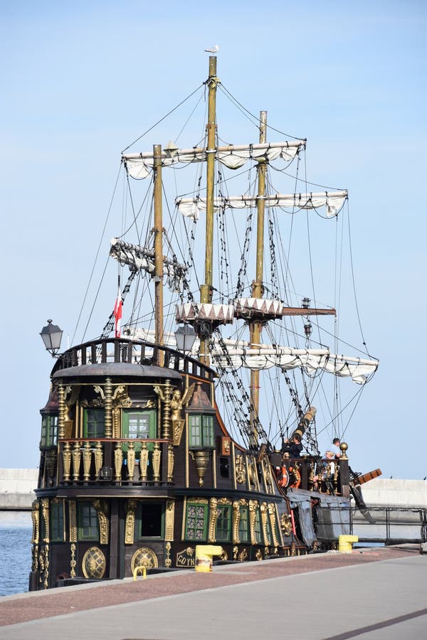 Pirate Ship in Gdynia, Poland Editorial Stock Image - Image of ancient ...