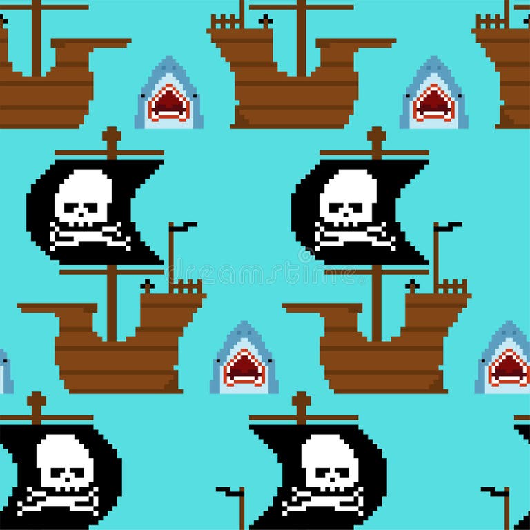 Pixel Pirate Ship Stock Illustrations – 130 Pixel Pirate Ship Stock ...