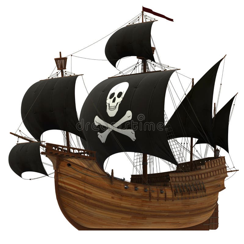 Realistic Pirate Ship Drawing