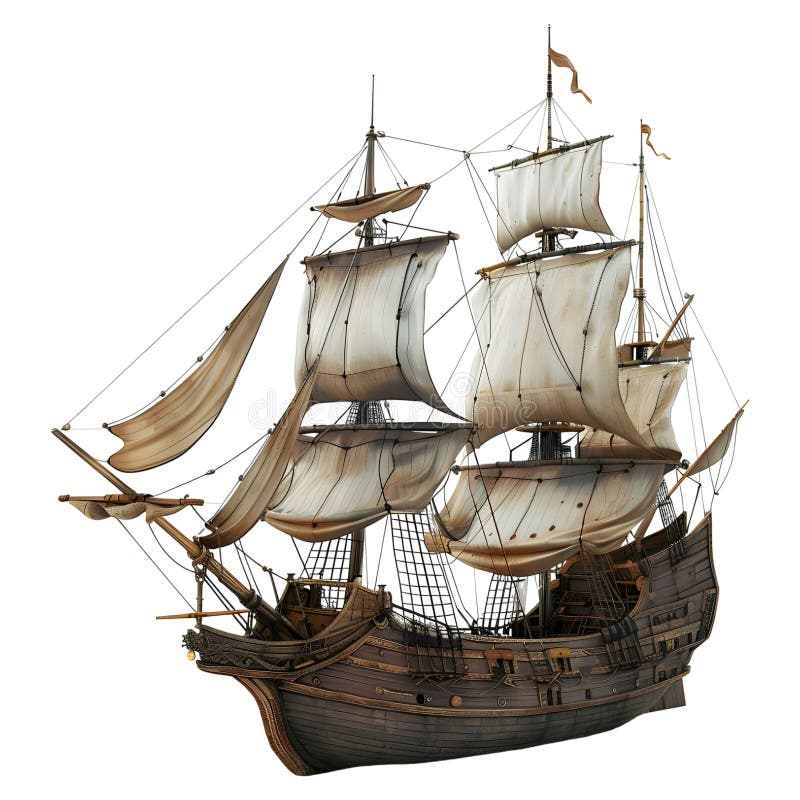 Pirate Ship on Transparent Background - Ai Generated Stock Illustration ...