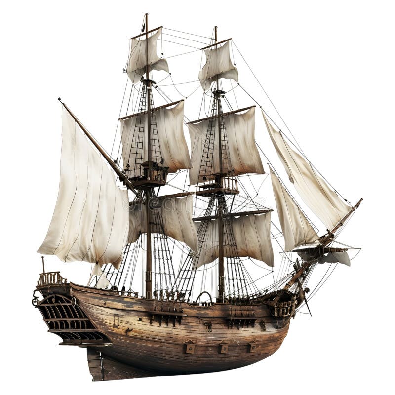 Pirate Ship on Transparent Background - Ai Generated Stock Illustration ...