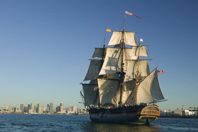 Pirate Ship under Sail stock image. Image of vacations - 9969815
