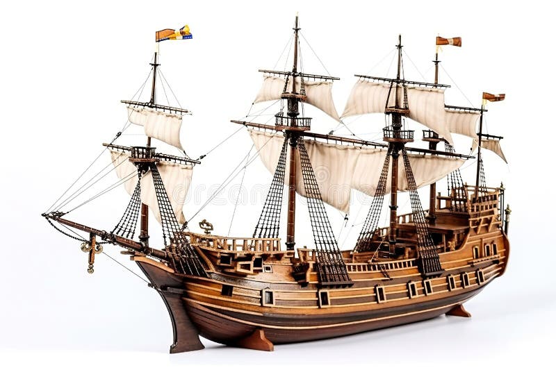 Pirate Ship on White Background Stock Illustration - Illustration of ...