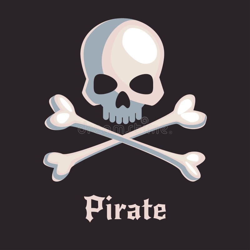 Pirate Skull and Bones Sign Stock Vector - Illustration of emblem ...