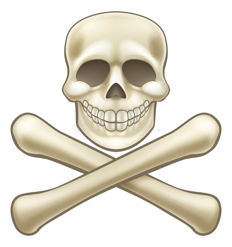 Pirate Skull Crossbones Skeleton Grim Reaper Stock Vector