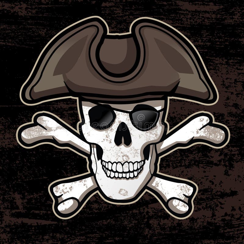 Pirate Skull with Hat stock vector. Illustration of gold - 29926842
