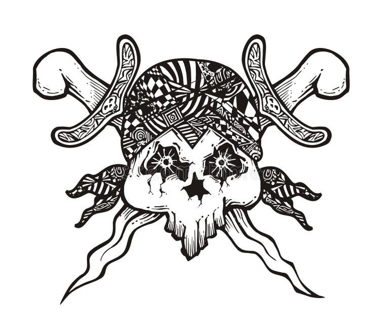 Pirate skull of java stock illustration. Illustration of artwork - 89743236