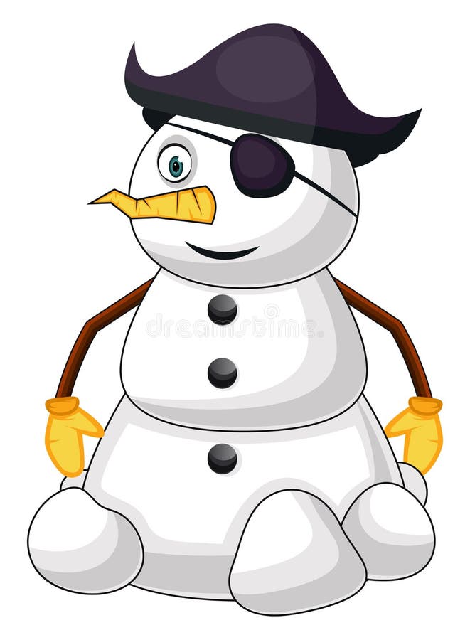Pirate Snowman cartoon stock illustration. Illustration of pirate ...