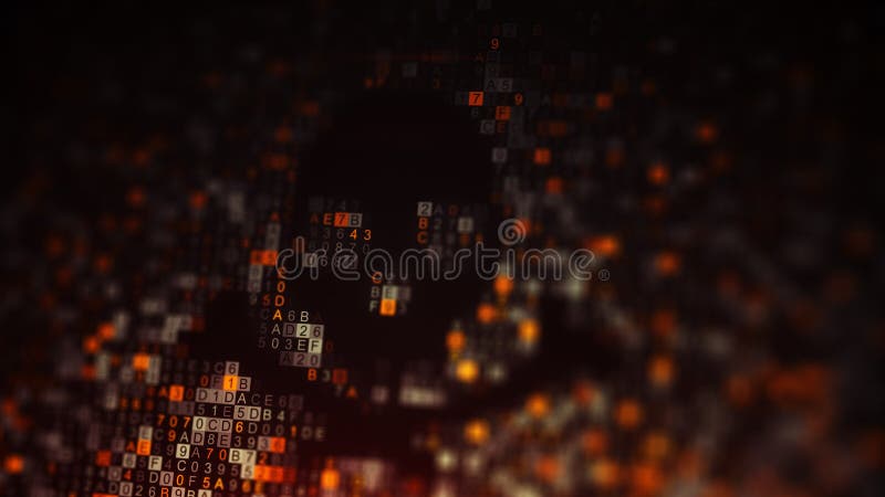 Pirate Symbol on Computer Screen Out of Hex Code Stock Illustration ...