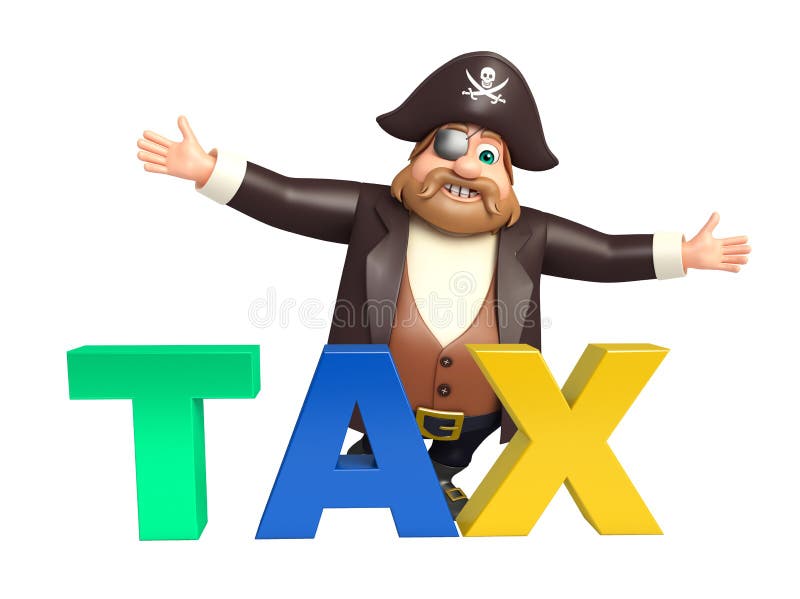 Pirate with Tax sign stock illustration. Illustration of cross - 77478487