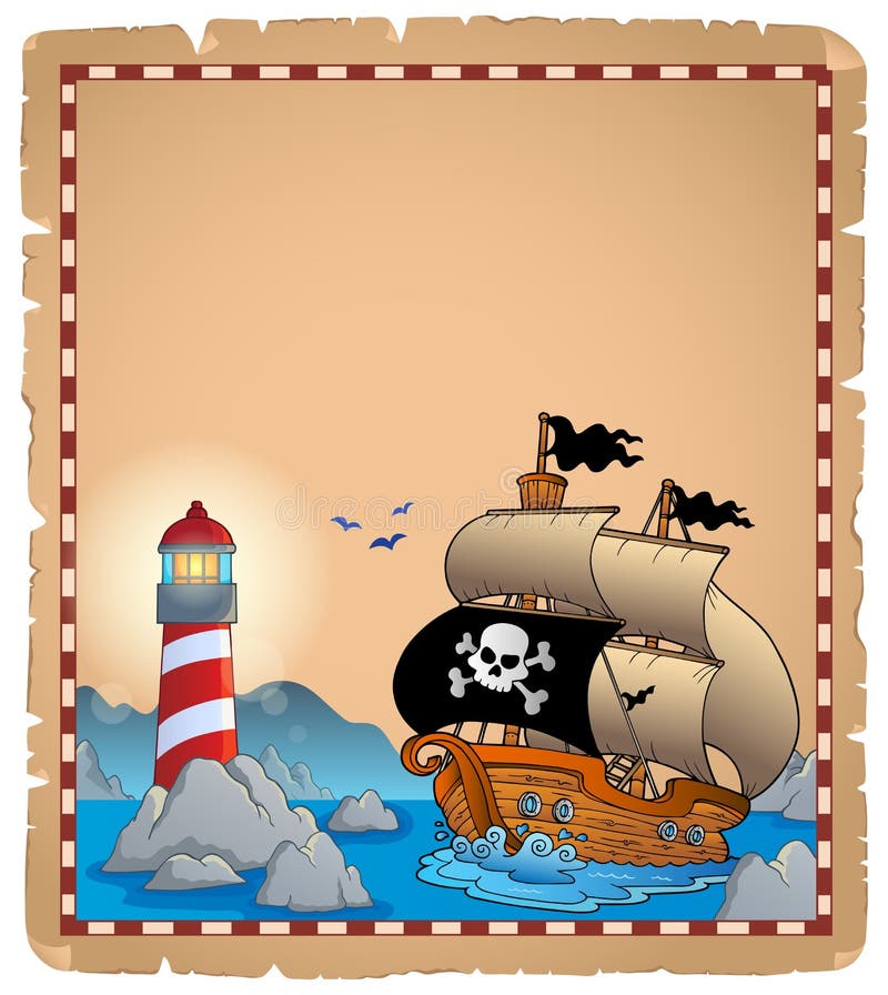 Pirate theme parchment 3 stock vector. Illustration of nautical - 39488281