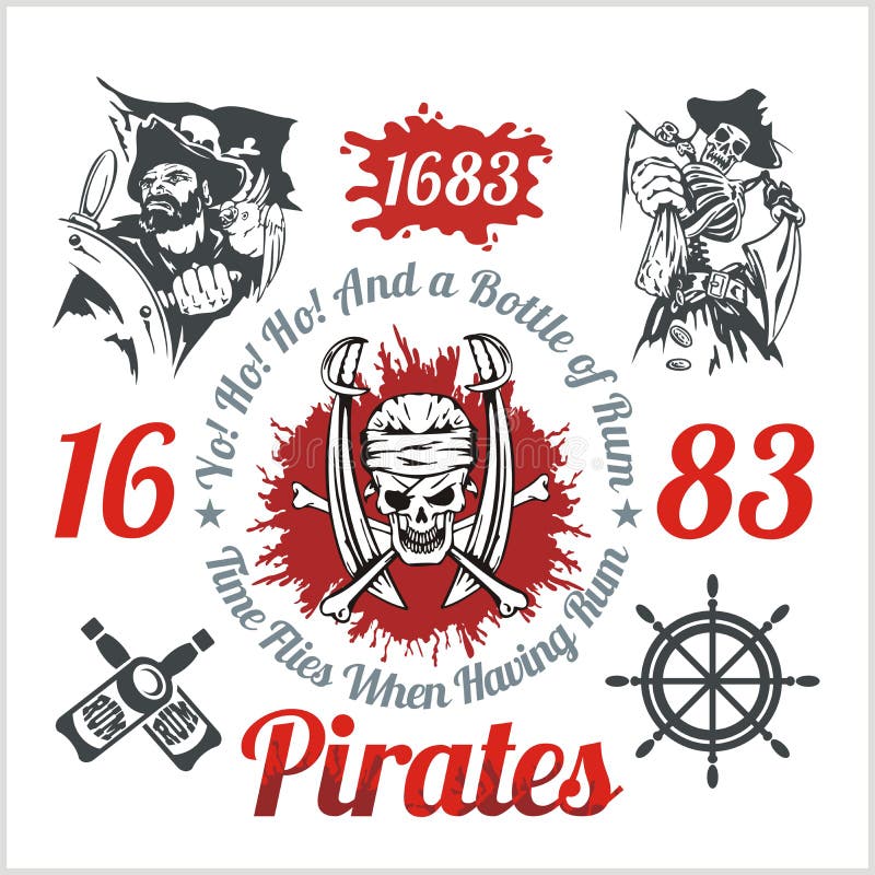 Pirate Themed Design Elements - Vector Set Stock Vector - Illustration ...