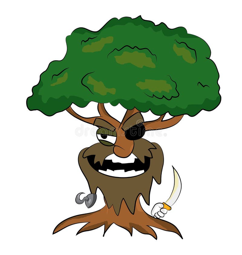 Pirate tree cartoon stock illustration. Illustration of clipart - 47958030