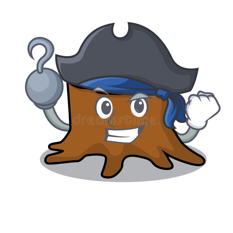 Pirate Tree Stump Character Cartoon Stock Vector - Illustration of ...