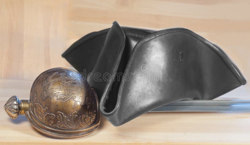 Pirate Triangle Hat Isolated on White Stock Photo - Image of revolution ...