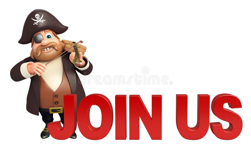 Pirate with Vailen & Join Us Stock Illustration - Illustration of ...