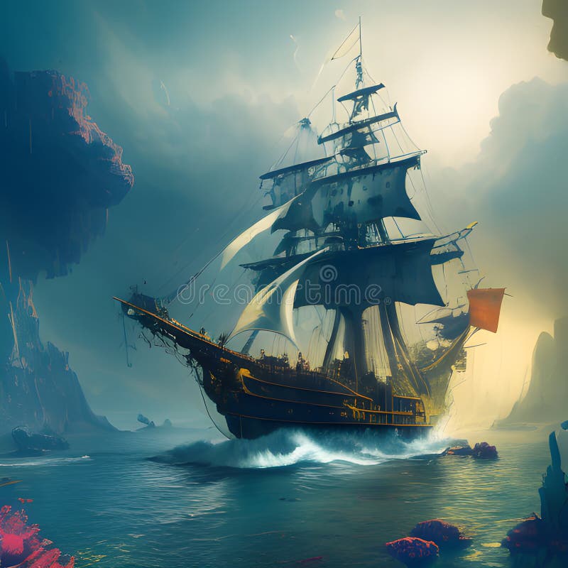 The Pirate Vortex, Generative AI Stock Illustration - Illustration of ...