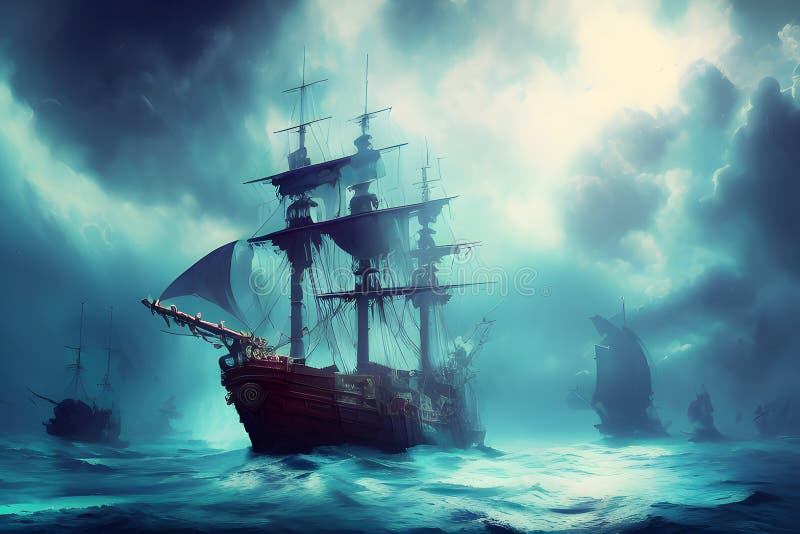 The Pirate Vortex, Generative AI Stock Illustration - Illustration of ...