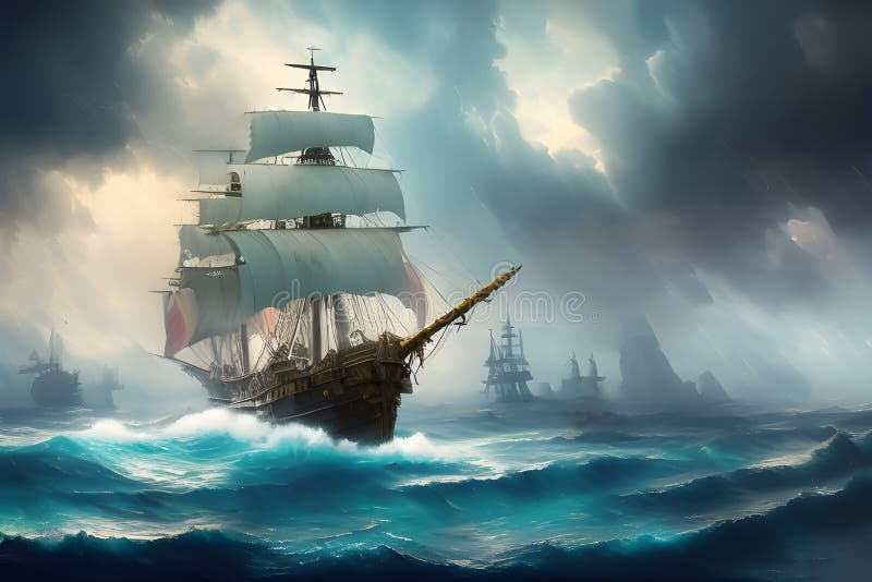 The Pirate Vortex, Generative AI Stock Illustration - Illustration of ...