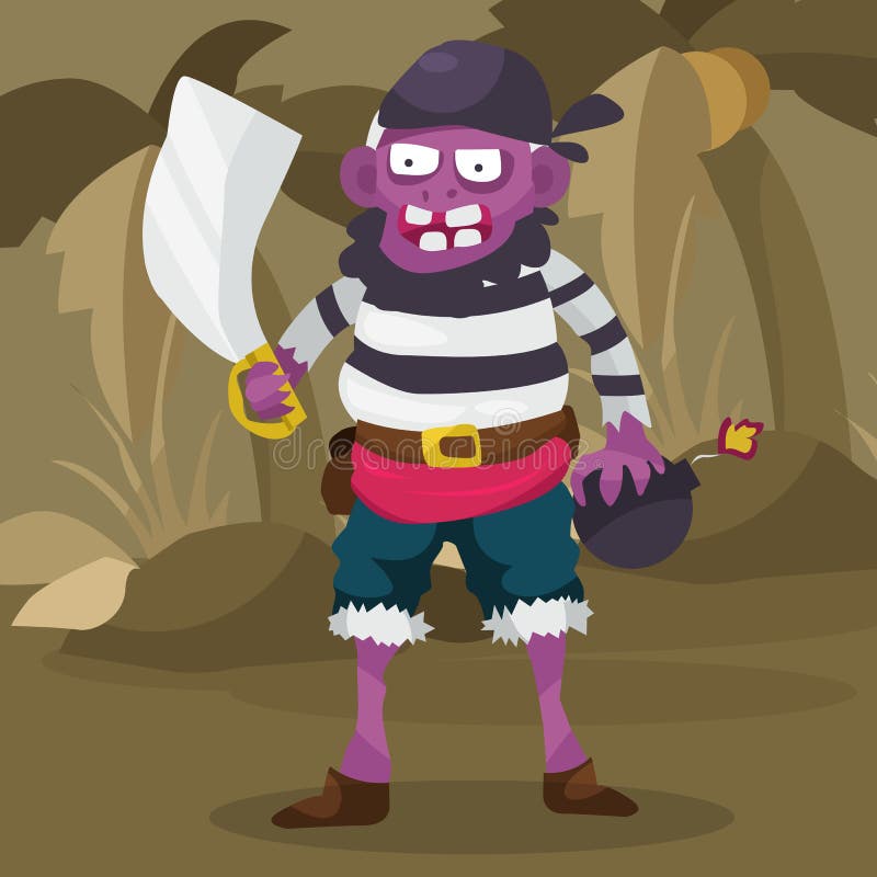 Pirate Zombie, Cartoon Illustration Stock Illustration - Illustration ...