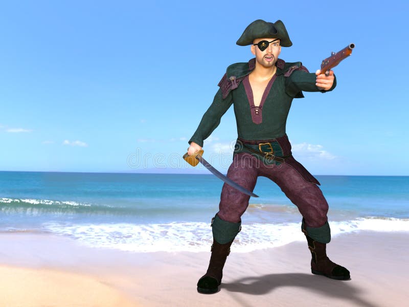 Pirates stock image. Image of costume, pose, beach, weapon - 88614717