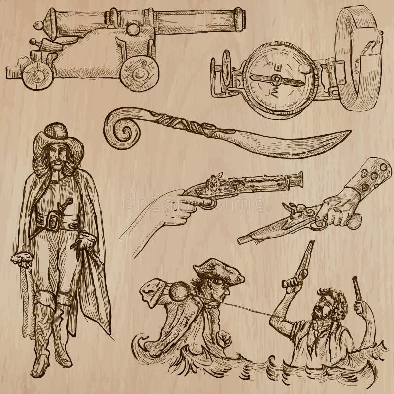 Pirates - an Hand Drawn Vector Pack No.11 Stock Vector - Illustration ...