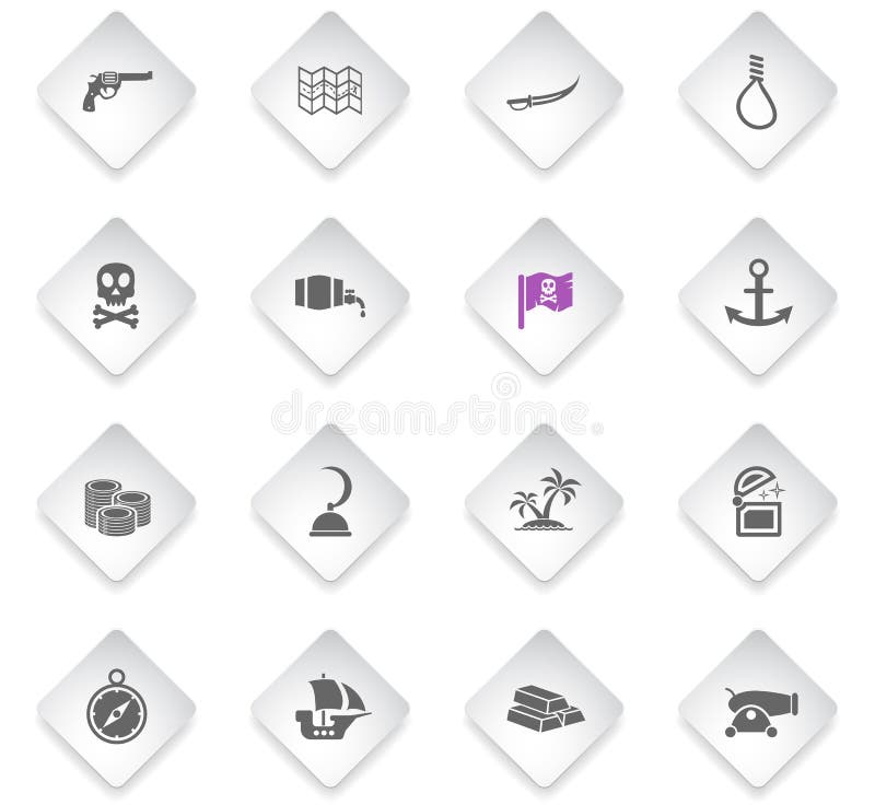 Pirates icon set stock illustration. Illustration of anchor - 88626944
