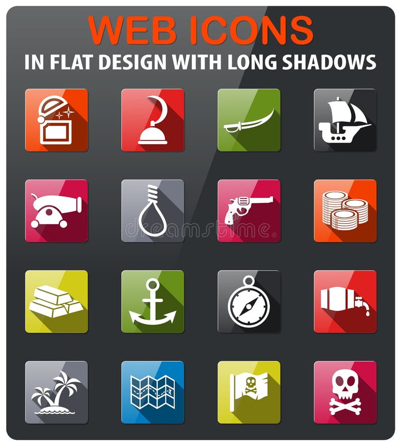 Pirates icon set stock illustration. Illustration of chest - 88397585