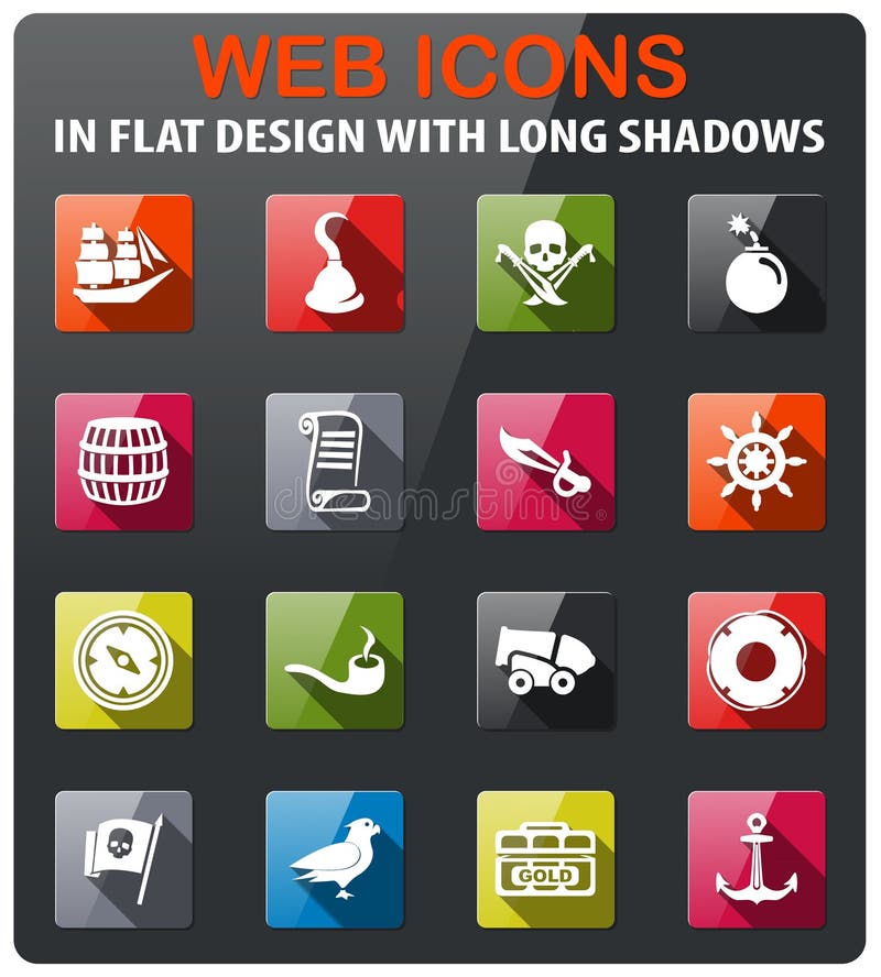 Pirates icon set stock illustration. Illustration of compass - 88448453