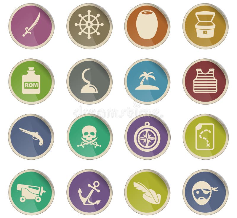 Pirates icon set stock illustration. Illustration of card - 123508614