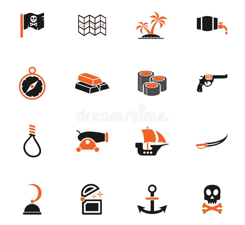 Pirates icon set stock illustration. Illustration of bones - 88288527